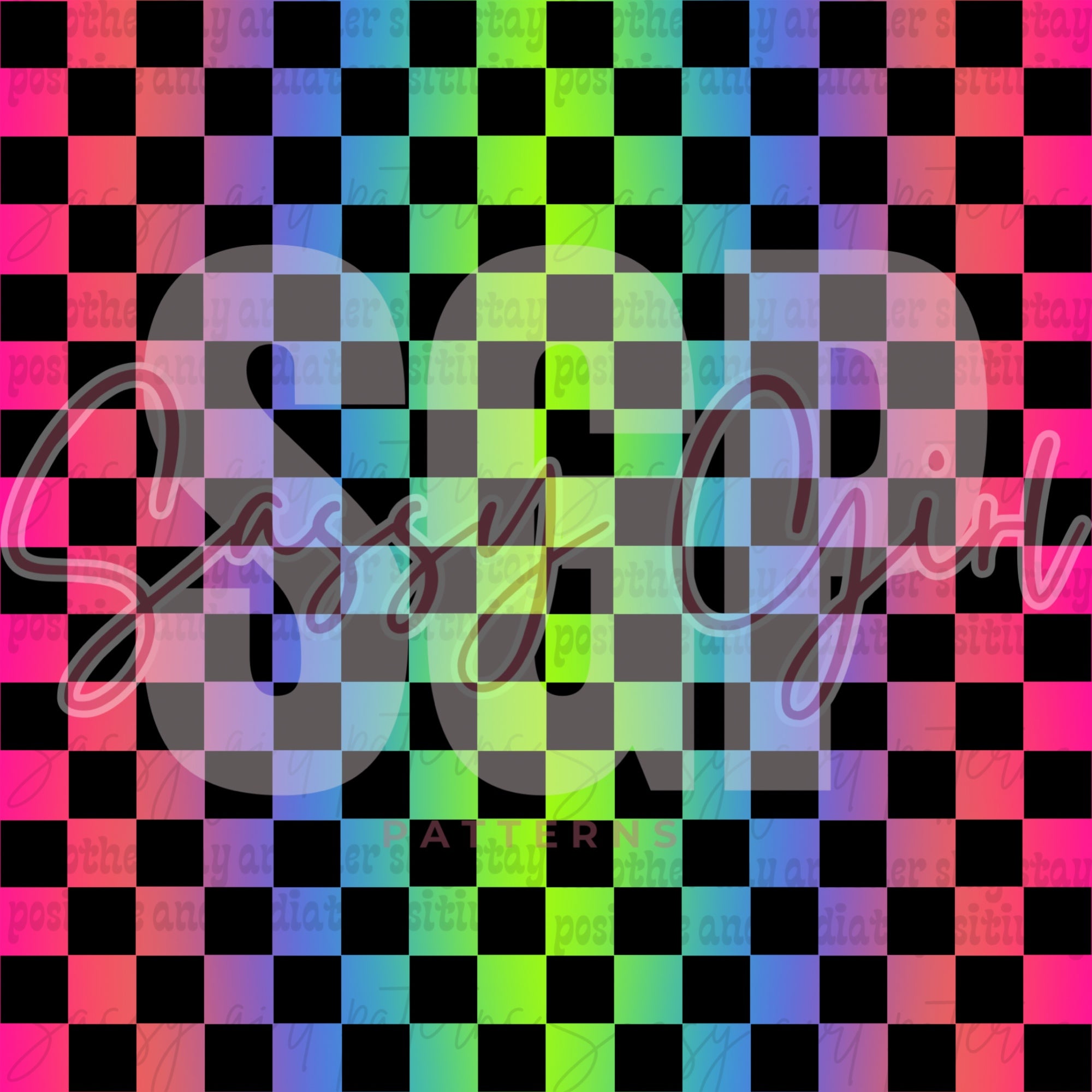 Neon checkered – Sassy Girl Patterns